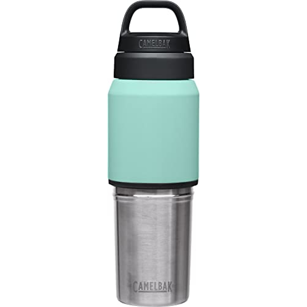 CamelBak MultiBev Water Bottle & Travel Cup – Vacuum Insulated Stainless Steel – Coastal/Lagoon – 17 oz bottle & 12 oz cup