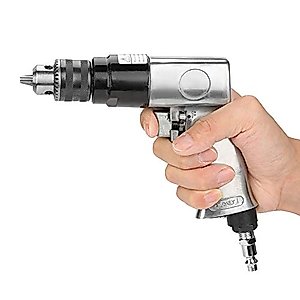 3/8" Air Pneumatic Drill, Air Drill 1700rpm High speed Reversible Rotation Drill Tool for Hole Drilling Used for Furniture, Machine Production