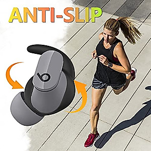 Ear Hooks for Beats Studio Buds, Ear Hook Accessories Compatible with Beats Studio Bud 2021 Silicone Anti-Slip EarTips Cover Holder [NOT Fit in Case] (Black)