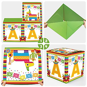 Kitticcino Mexican Baby Shower Balloon Boxes Let's Fiesta Blocks Taco Bout A Baby Party Supplies Cinco De Mayo Gender Reveal Birthday Centerpieces Decorations Photo Props Backdrop 40PCS