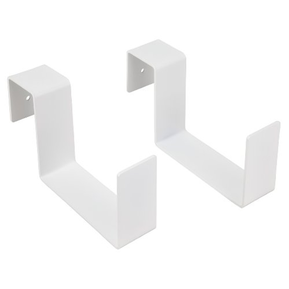 MIDE Products Aluminum Slip-on Flower Box Holders, for 1-3/4 inch to 2-1/8 inch Fence/Railing, White, Pair