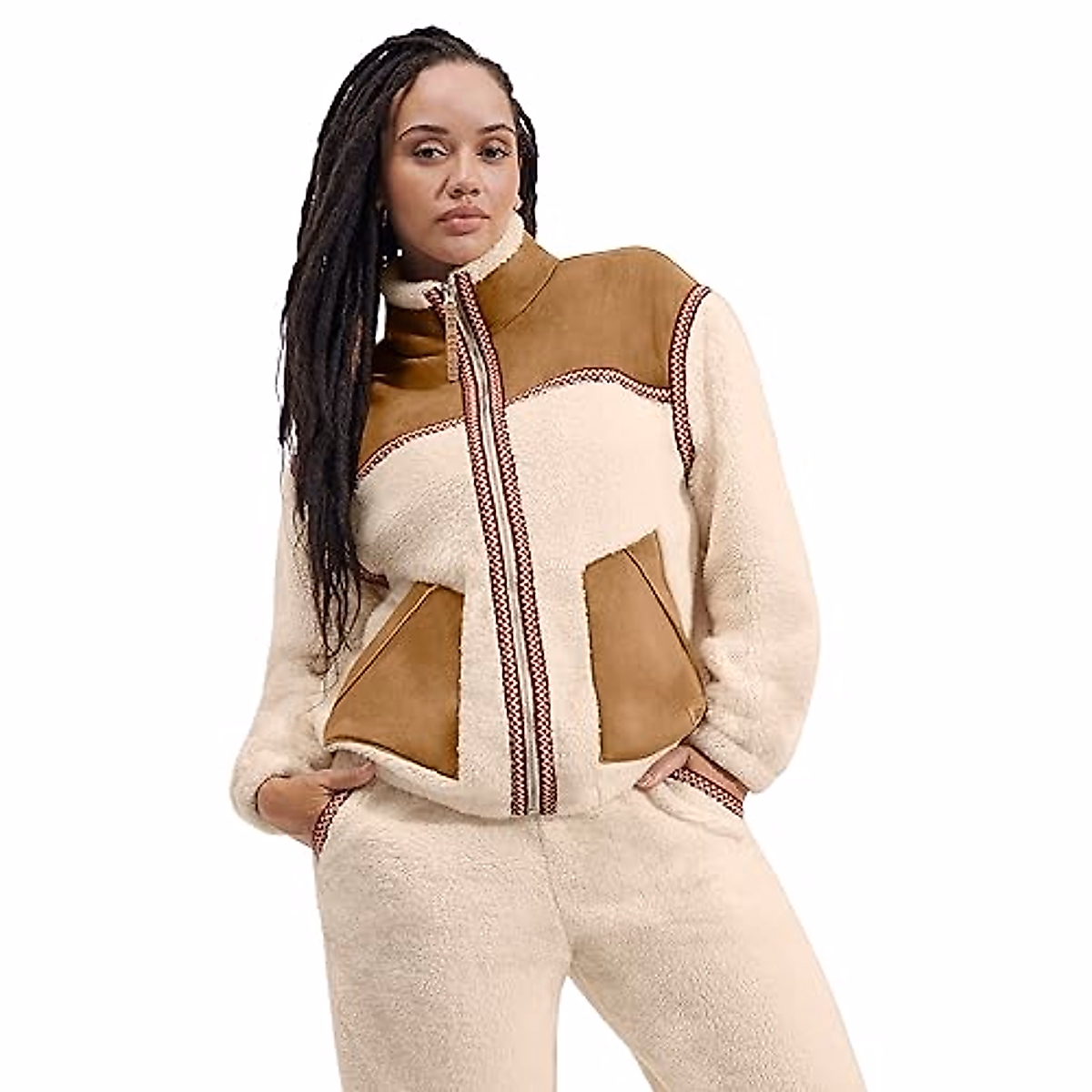 UGG Women's Tasman Jacket Coat, Plaster Chestnut, XL