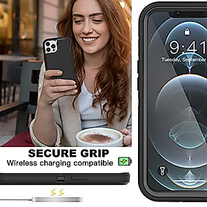 AICase Compatible with iPhone 12/Compatible with iPhone 12 Pro Case (2020) 6.1-Inch, Drop Protection Rugged Heavy Duty Case, Shockproof/Drop/Dust Proof 3-Layer Protective Tough Durable Cover