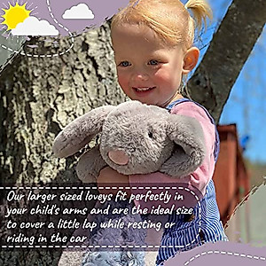 Lovey Microwavable Stuffed Animal - Large lovies for Babies which are heatable Stuffed Animals, Lavender Stuffed Animals micowavable with Removable Lavender Packet, Calming Heating pad Stuffed Animal
