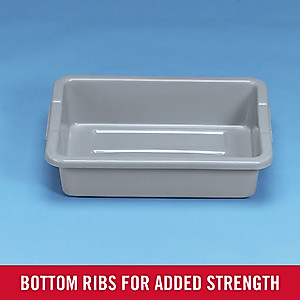 Rubbermaid Commercial Products FG334900GRAY Standard Bus/Utility Box, 4.625 Gal, Gray