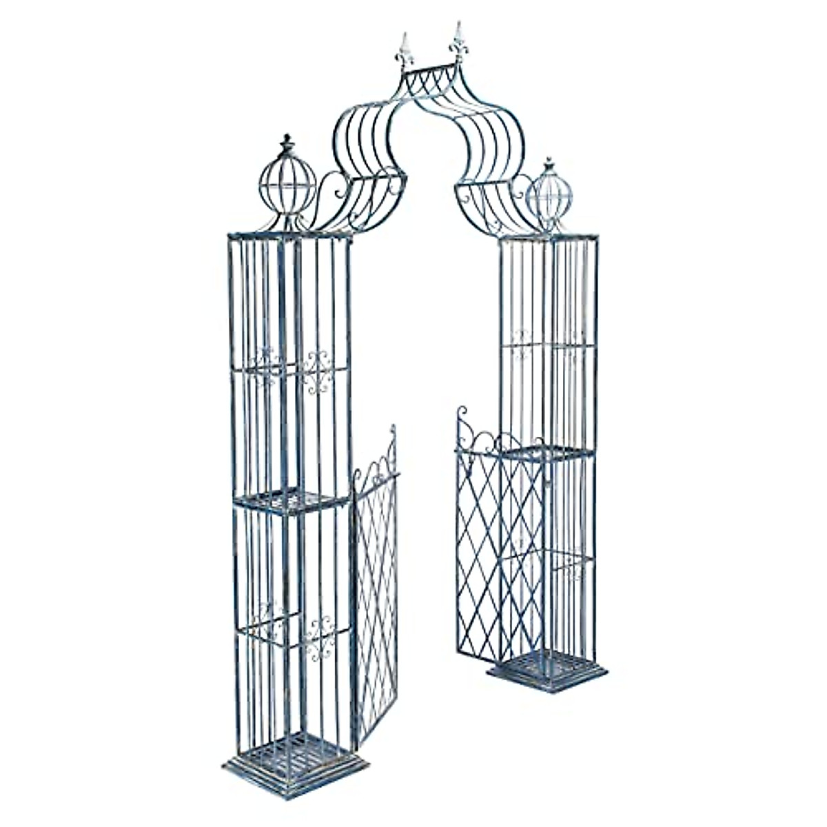 Safavieh PAT5012C Outdoor Collection Beatrix Victorian Antique Arbor, Mossy Blue