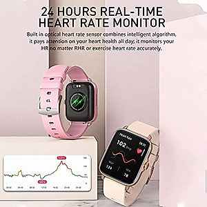 Ryscom Smart Watch for Woman Digital Social Networks Notifications Sports Luxury Casual Sports Call Bluetooth Calls Bluetooth goldesn Pink Notifications