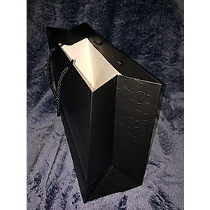 MODEENI Large Black Gift Bags with Handles for Presents 13x5x10 Luxury Boutique Bags 12 Pack Black Paper Shopping Bag
