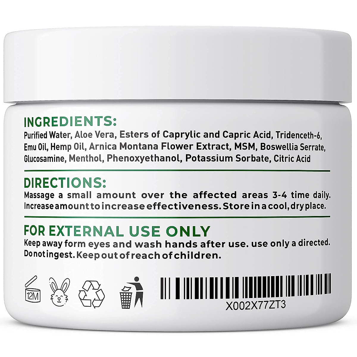 Truganic Premium Hemp Relief Cream 500,000,000-Powerful Soothing Hemp Cream for Back, Muscle, Joints, Skin Care