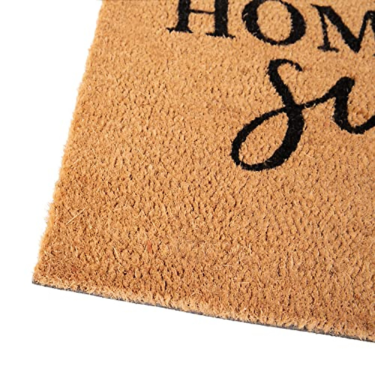 Flash Furniture Harbold Indoor/Outdoor Coir Doormat - Natural Background with Black Home Sweet Home Message - 18" x 30" - Non-Slip Backing