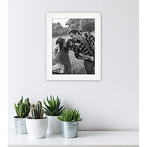 MCS Studio Gallery 8.5x11 Picture Frame White Woodgrain, Rectangle Photo Frame for Photos, Posters & Art Prints & Easel for Tapletop Display (1-Pack)