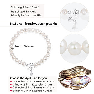Pearlsays Sterling Silver Natural Pearl Necklace Pearl Earrings for Women Pearl Bracelet Jewelry for Women AAA Quality From The Real Freshwater Pearl Source