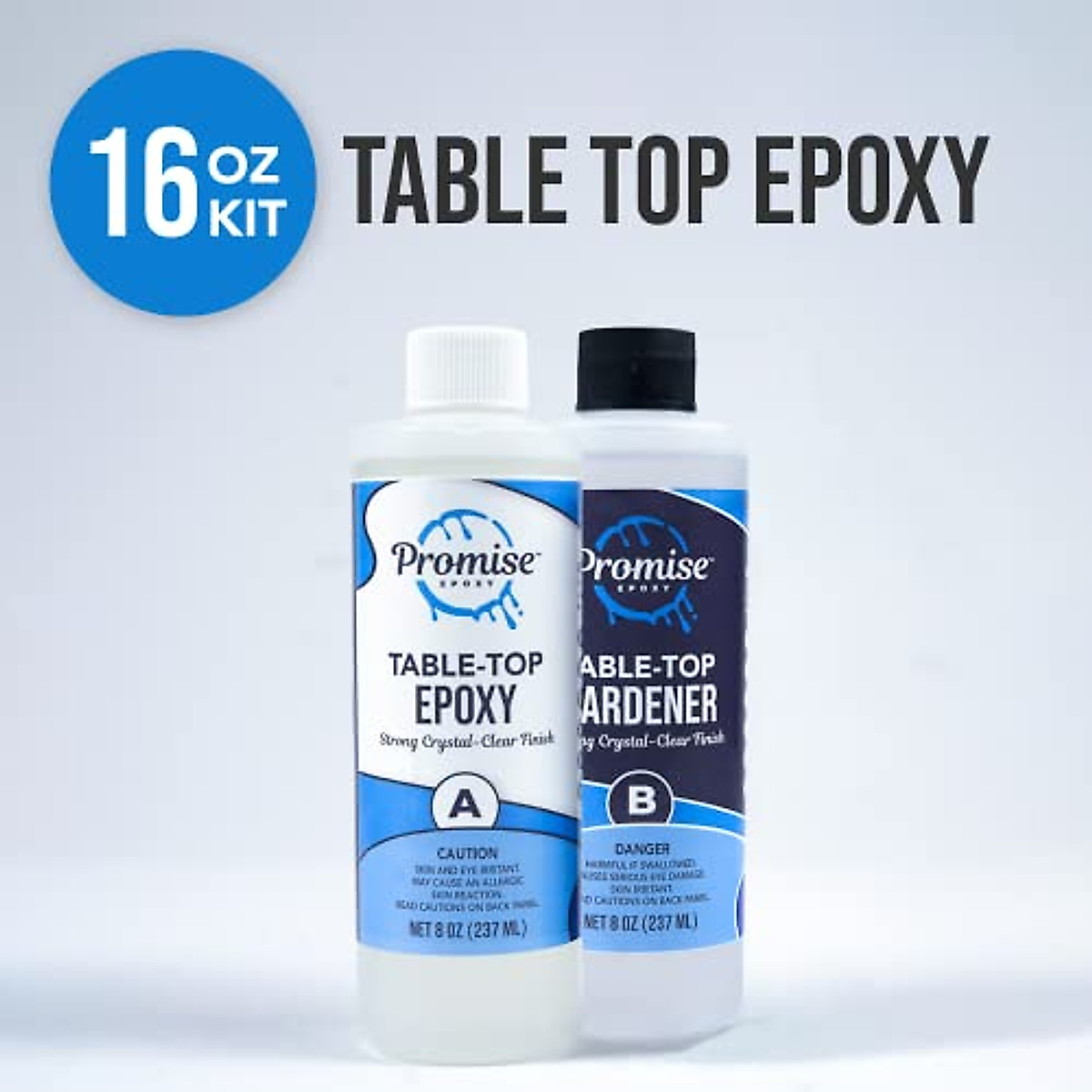 Epoxy Resin 16 Ounce Kit - Crystal Clear, UV Resistant, Self Leveling, Food Safe for Table Top, Arts & Crafts, Casting, Jewelry Making, and Coating - Use with Mica Powder, Silicone Molds, Alcohol Ink