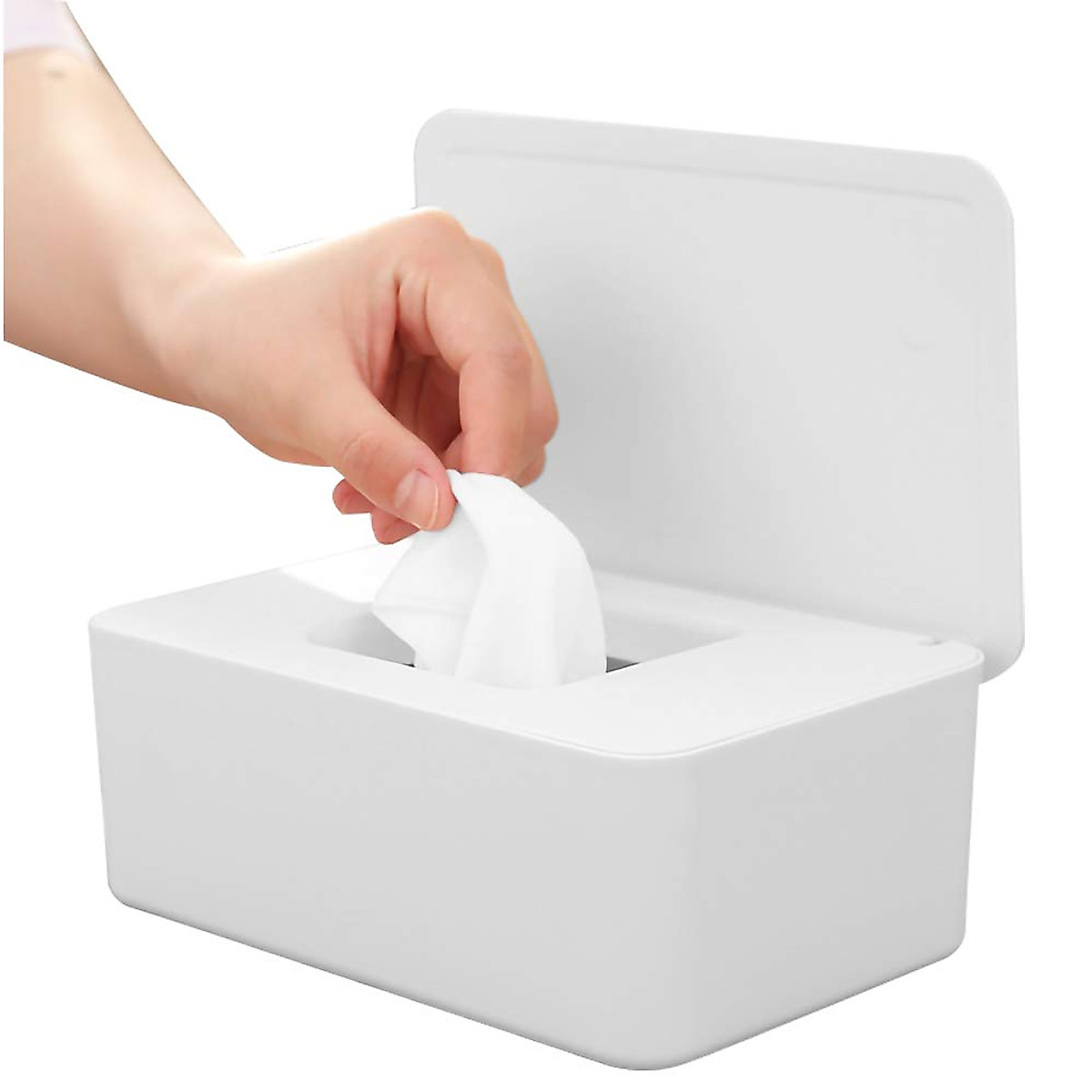 Ophobay Baby Wipes Dispenser, Baby Wipes Case Holder Keeps Diaper Wipes Fresh Non-Slip Wipe Container Three-Layer Seal Design