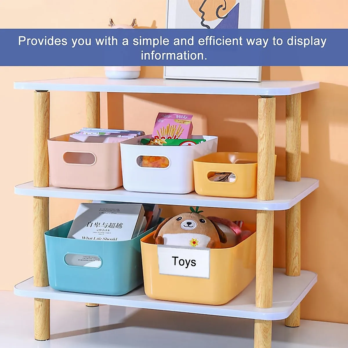 Diteje 20 Pack Plastic Wire Shelf Label Holder,Shelving Rack Retail Sign Hook Labels Clip On with Paper Inserts, 3.94x1.50inch