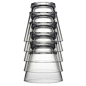 Drinique Unbreakable Caliber Double Rocks Whiskey Glass (Set of 4) 12oz Old Fashioned Whiskey Glasses - Stackable, Shatterproof, Dishwasher Safe - Clear