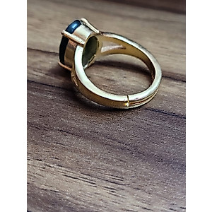 Emerald Adjustable Ring For Men And Women 7.25 CARAT Ring Gemstone Ring 14K Gold Plated Adjustable Ring Emerald Ring For Men And Women By ANTIQUESILVERJEWELRY, Green,Emerald