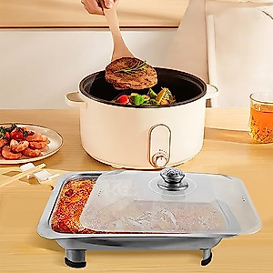 Metal Tray Chafing Dish Buffet Set Stainless Steel Rectangular Chafers with Cover Lid Buffet Server Food Warmer Catering Pan Hot Steam Table Tray Stainless Steel Griddle