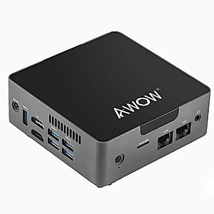 AWOW AK34 Mini PC Windows 10 Mini Desktop Computer Intel Celeron N3450/6GB DDR4/128GB SSD/Dual LAN/HDMI/Dual-Band Wi-Fi/Bluetooth/4K HD