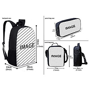 POLERO Floral Horse Backpack for Women Girls Cute Horses Schoolbag Sets for Casual 3pcs Rucksack + Pencil Bag + Lunch Box