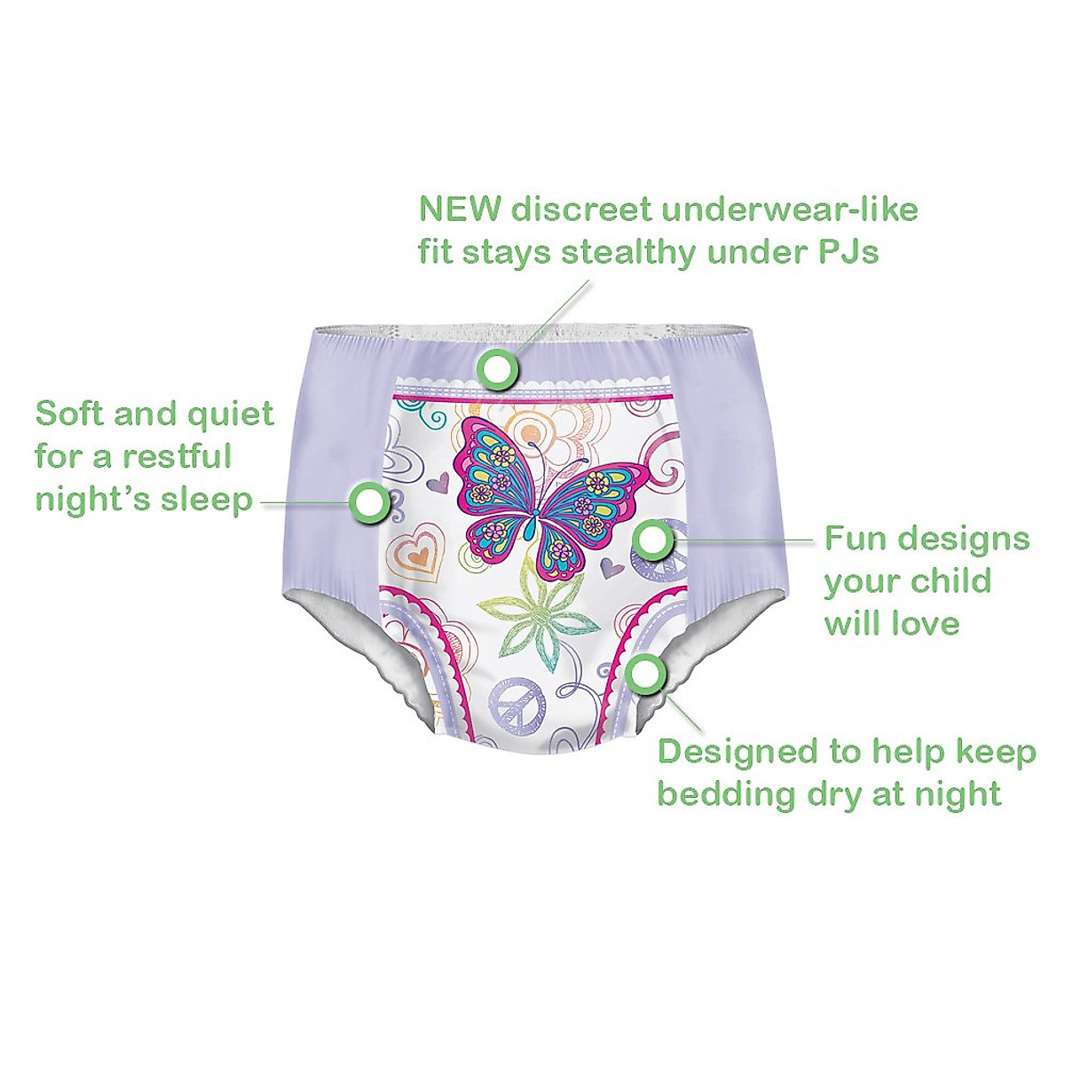 GoodNites Bedtime Pants for Girls, Small/Medium, 40 count