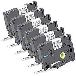 HOCALORT Label Tape Compatible with Brother Label Maker, Tze-231 Tape 12mm 0.47 Laminated White Replacement for Brother Label Maker Refills Use for PTouch Machine PT-D200, 6Pack…