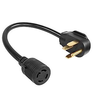 Generator Transfer Switch Adapter Cord YACSEJAO 50 Amp to 30 Amp 4-Prongs Locking Cord NEMA 14-50P to L14-30R STW 10 Gauge Heavy Duty Generator Power Cord