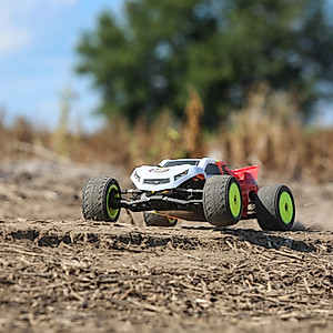 Losi 1/18 Mini-T 2.0 2 Wheel Drive Stadium RC Truck Brushed Ready to Run Battery Receiver Charger and Transmitter Included Red/White LOS01015T1