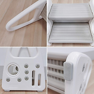 Toddler Step Stool for Bathroom Sink, Kids Two Step Stool for Toilet Potty Training and Kitchen Counter, Children Step Up Learning Helper Tower with Safety Handles and Non-Slip Pads,Gray