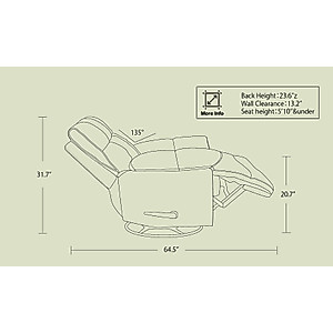 Oversized Rocker Recliner Chair, Manual Swivel Rocker Recliner for Living Room, Overstuffed Rocking Chair with Breathable Velvety Fabric, Soft Padded Headrest and Armrest, Green3