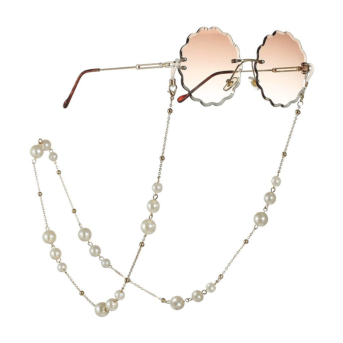 VALICLUD 1 Set 2Pcs Irregular Photo Props Trendy Chic Street Shooting Glasses (Golden)