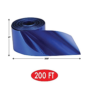 Beistle 2 Piece Indoor Outdoor Metallic Plastic Birthday Streamers for Graduation Party Supplies, Baby Shower Decorations, 2" x 200', Blue