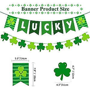 St. Patrick’s Day Banner Party Decorations - 57Pcs Shamrock Garland St Patrick’s Day Decorations Irish Party Decor Spring Holiday Accessory Wall Decorations with Lucky Banner