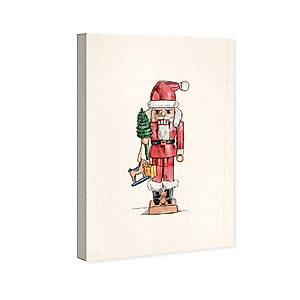 Wynwood Studio Holiday and Seasonal Wall Art Canvas Prints 'Nutcracker' Christmas Home Décor, 16" x 24", Green, Red