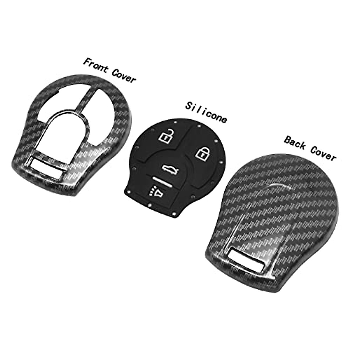 TANGSEN Smart Key Fob Case Compatible with Infiniti FX Series G35 Q45 QX56 Nissan 350Z Altima Armada Cube Juke Maxima NV Quest Rogue SENTRA Silicone Rubber Night-Luminous Black