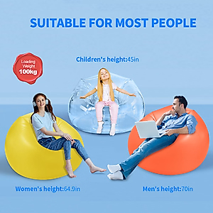 Nevife Inflatable Sofa Chair, Lounge Couch, Portable Bean Bag for Camping Trip, Movie Night,Party,Kids Room,Game Room,Living Room…