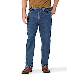 Rustler mens Classic Relaxed Fit Jeans, Dark Stonewash, 36W x 32L US