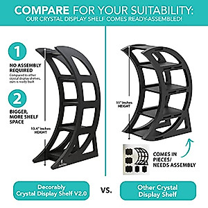 Decorably Crystal Shelf Display for Stones - Moon Crystal Shelf, Crystal Holder Shelf, Crystal Display Stand, Trinket Display Shelf for Crystals and Stones, Display for Crystals and Stones