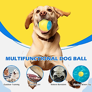 EXPAWLORER Dog Balls Squeaky Toys - 6 Pack Interactive Tennis Balls for Dogs to Fetch, Indestructible Chew Toys for Aggressive Chewers, Squeaky Teething Balls for Small Medium Large Dogs Puppy