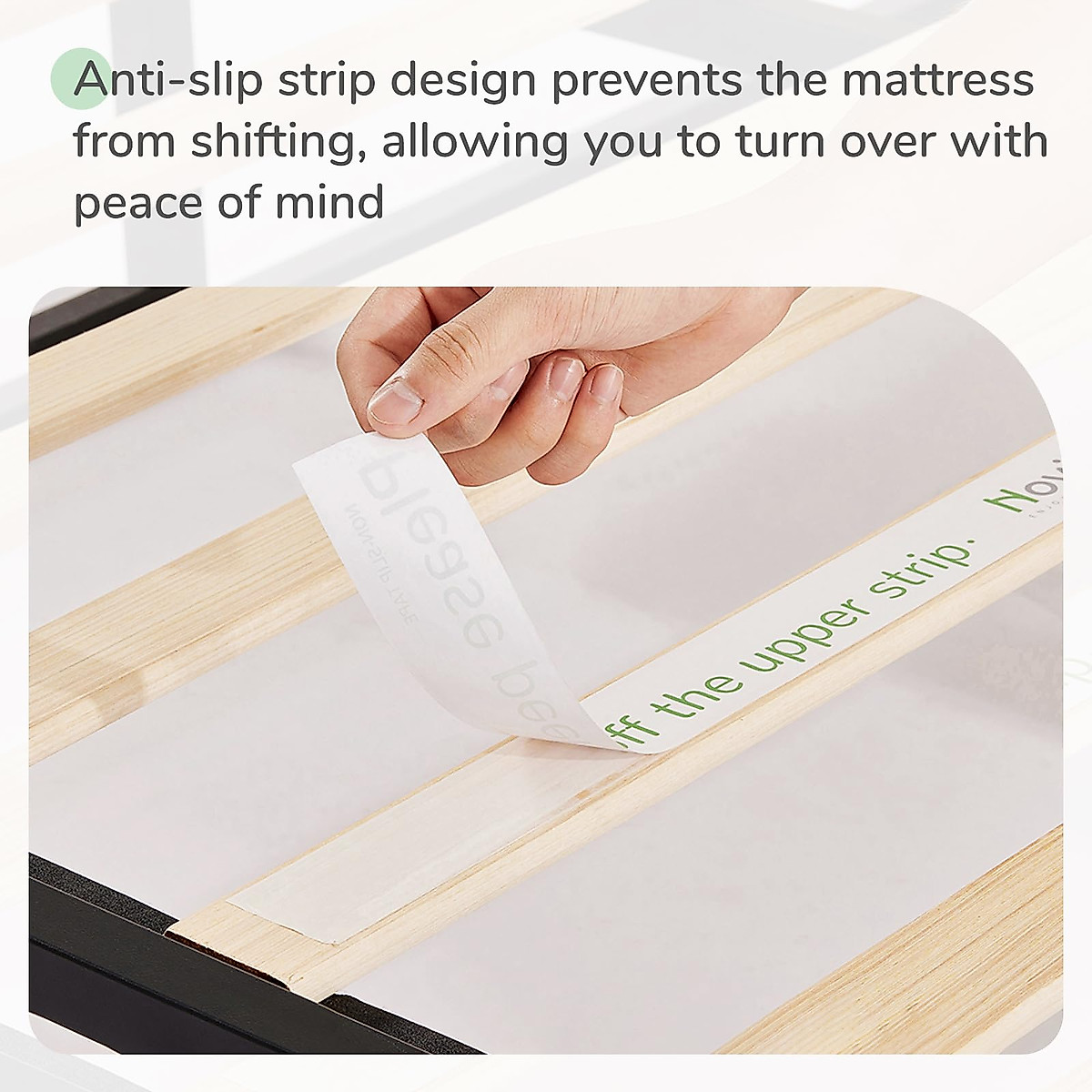 Novilla Queen Bed Frame, Metal Platform Bed Frame, Noise-Free, Sturdy Metal Bed Frame, Heavy Duty Wood SlatsWood Slats Support, No Box Spring Needed, Easy Assembly, Coal Black