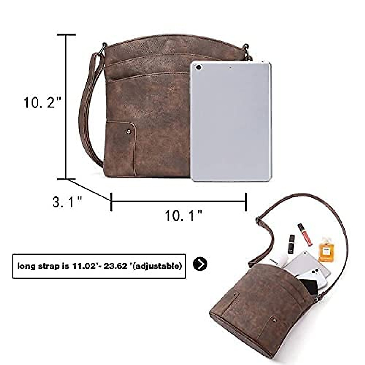 CLUCI Crossbody Bags for Women Small Leather Purse bundles with Women Wallet Large Leather Designer Zip Around Card Holder Organizer