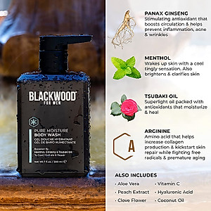 BLACKWOOD FOR MEN Dapper Dad Set including Travel Bag, Active Man Shampoo, Active Man Conditioner, & Pure Moisture Body Wash - Natural Vegan Formula