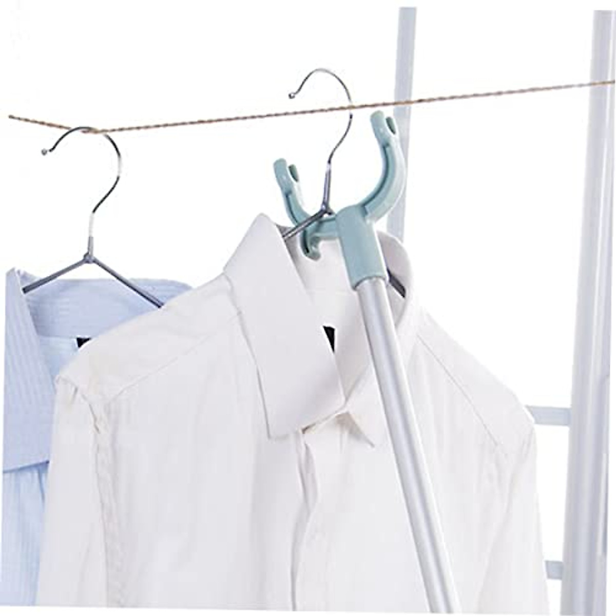 Alipis 2pcs Clothing Racks for Home Heavy Duty Hook Ceiling Hangers Clothesline Retractable Clothesline Outdoor Retractable Clothes Rods Adjustable Clothes Pole Extended Closet Pole Props