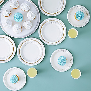 Juvale Serves 50 Silver Party Supplies - 150 Piece Disposable Paper Dinner Plates, Dessert Plates and Cups for Wedding, Birthday Party Table Decorations