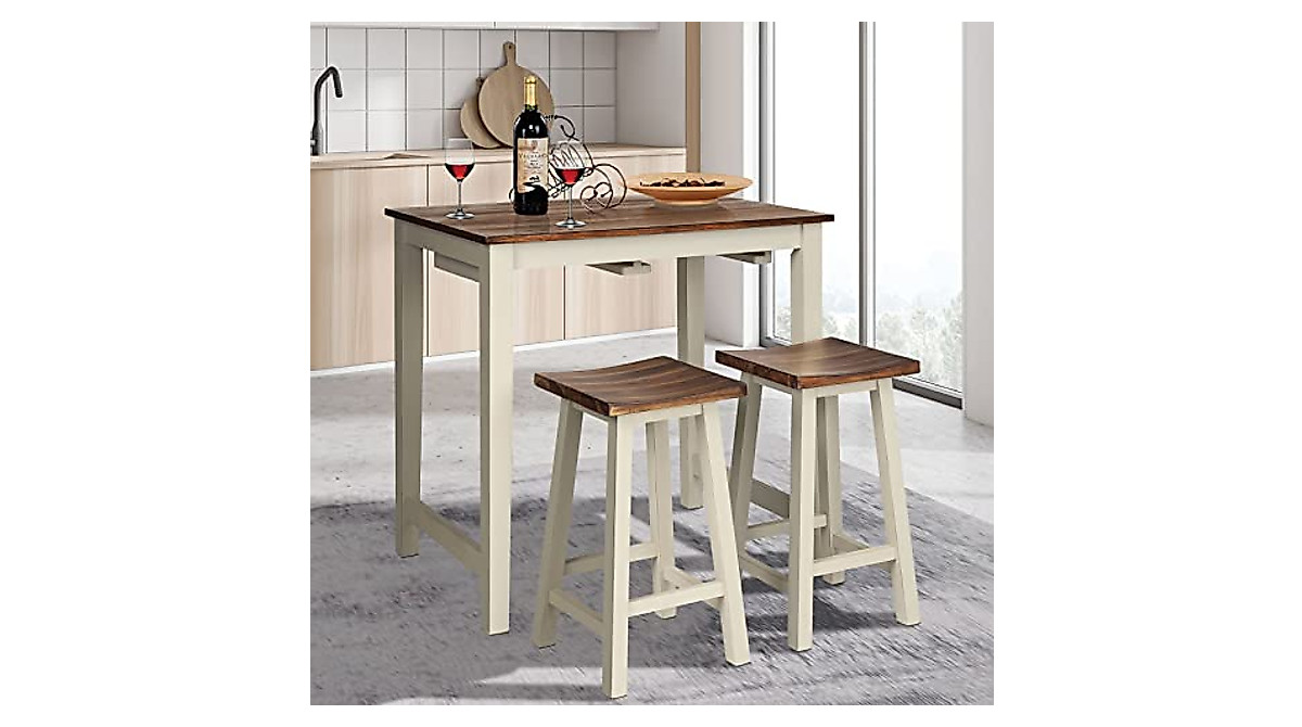COSTWAY 3-Piece Dining Set - Stylish & Space-Saving