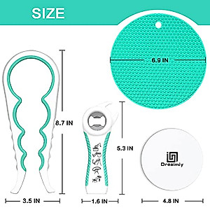 Jar Opener for Weak Hands, Jar Opener for Seniors Multi-Function Non Slip Rubber Jar Opener Gripper Pad Lid Twist Gripper, Jar Bottle Lid Can Opener Kit for Low Strength, Elderly
