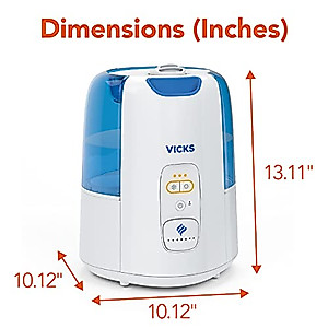 Vicks Dual Comfort – Cool + Warm Mist Humidifier (VWC775) – Warm and Cool Mist Humidifier with Fusion Mist Technology and Heated Medicine Cup, for Year-Round Use in Large Rooms