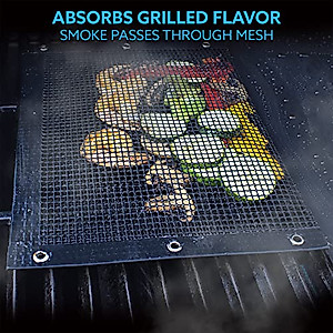 Kona Mesh Grill Bags - Non-Stick BBQ Grilling Bags for Veggies (Set of 2) - Reusable & Easy to Clean