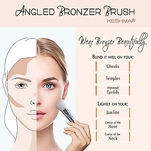 Angled Blush Brush/Bronzer Brush By Keshima - Best for Contour, Blush and Bronzer Makeup Application
