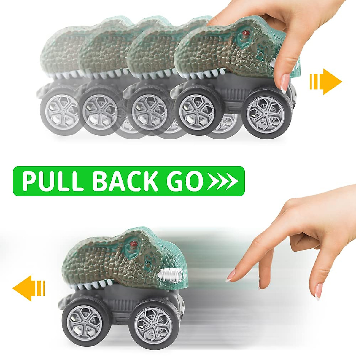 Easter Eggs Filled with Dinosaur Toys for Kids Boys Girls, 9 Pack Easter Basket Stuffers Fillers Prefilled with 4 PCS Take Apart Building Dino Toys 3 PCS Pull Back Cars 12PCS Mini Dino